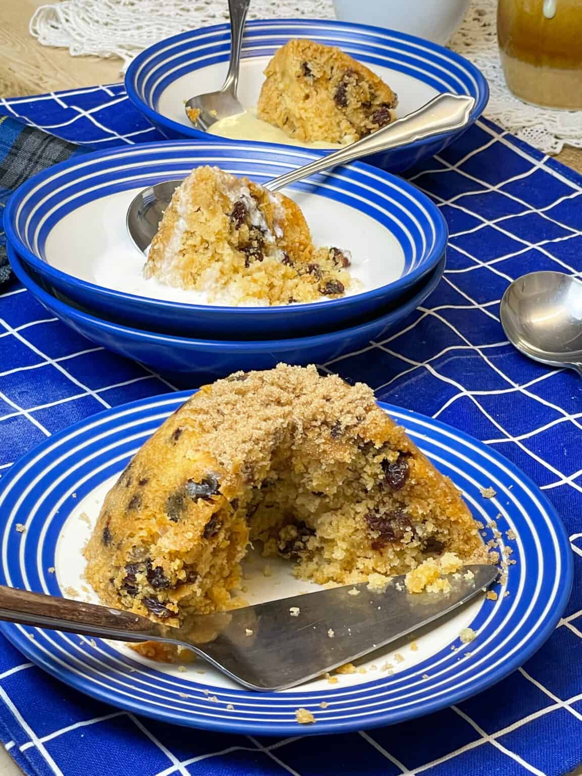 Slow Cooker Steamed Spotted Dick Pudding - Traditional Plant-Based Cooking