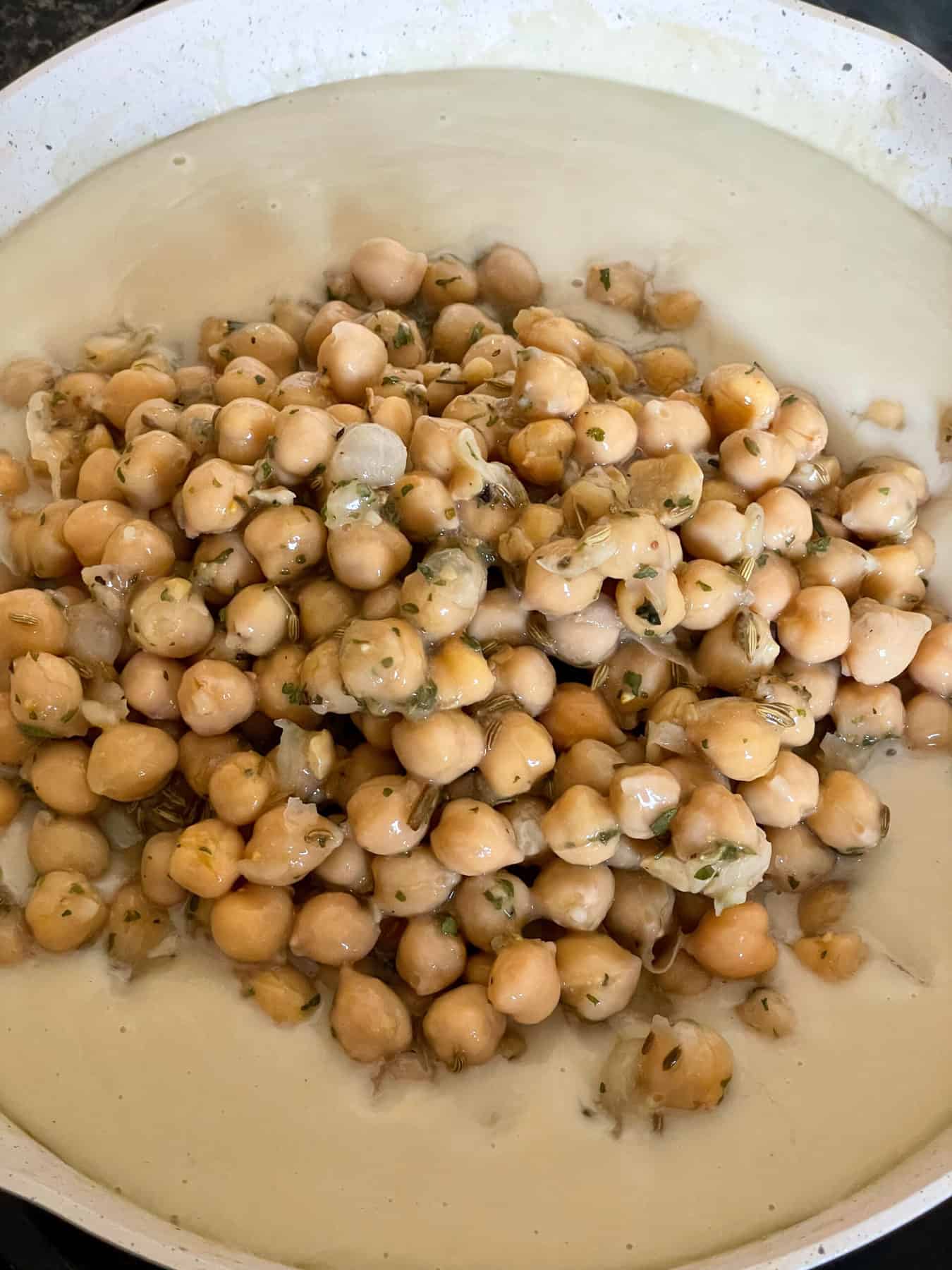 Old-Fashioned Creamed Chickpeas - Traditional Plant-Based Cooking