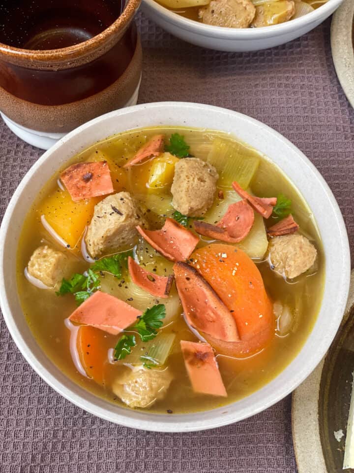Vegan Welsh Cawl Soup - Traditional Plant-Based Cooking