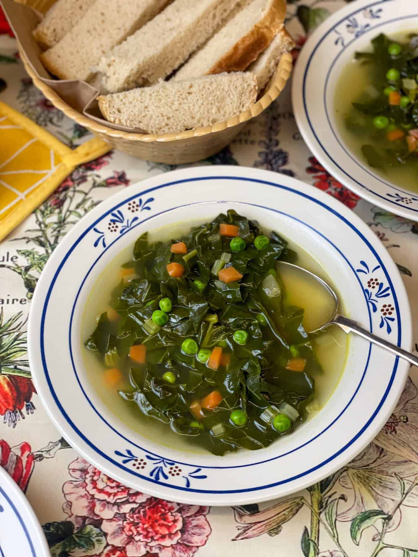 British Spring Greens Soup - Traditional Plant-Based Cooking