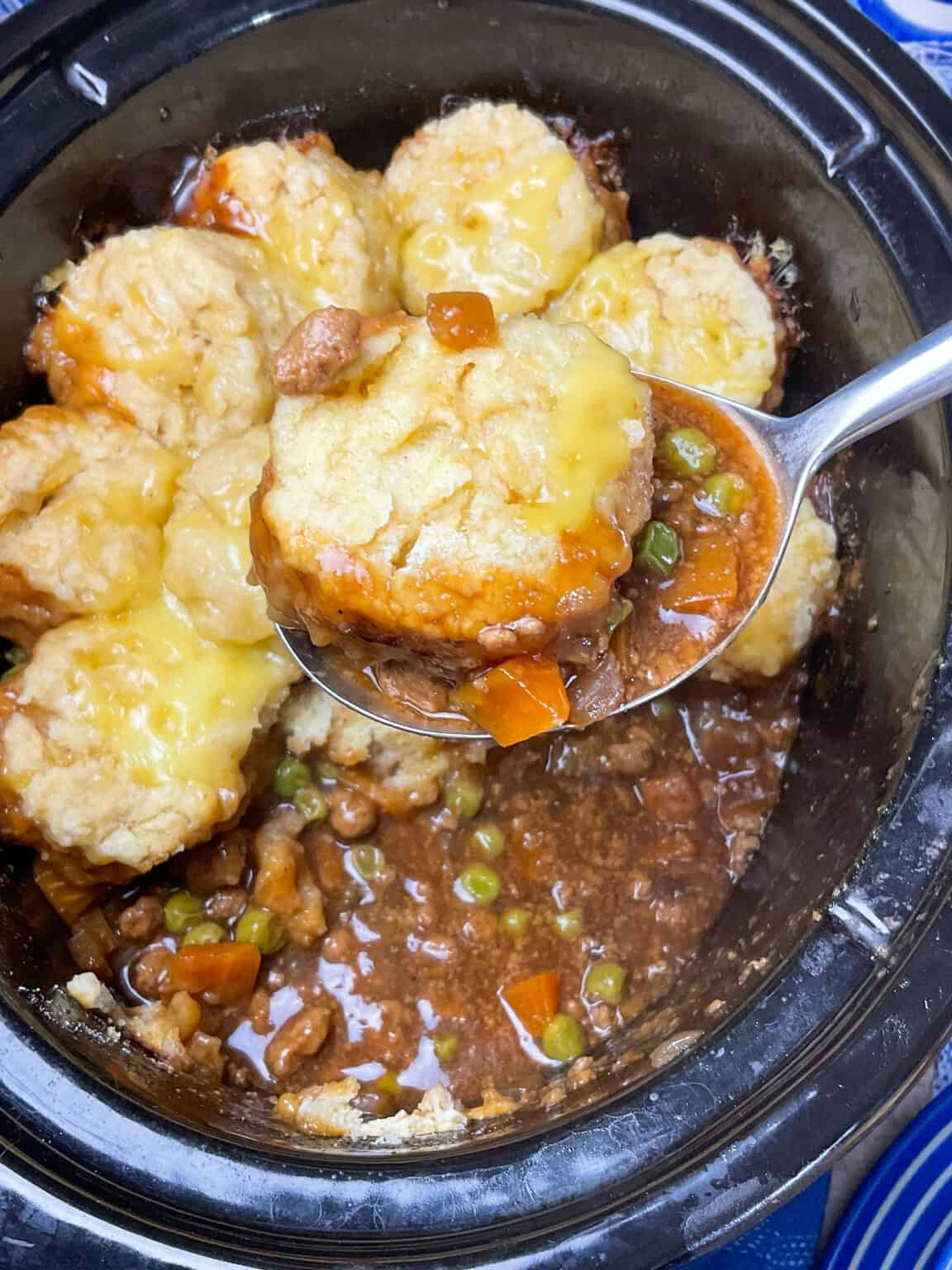 Vegan Savoury Mince Cobbler [slow cooker] - Traditional Plant-Based Cooking