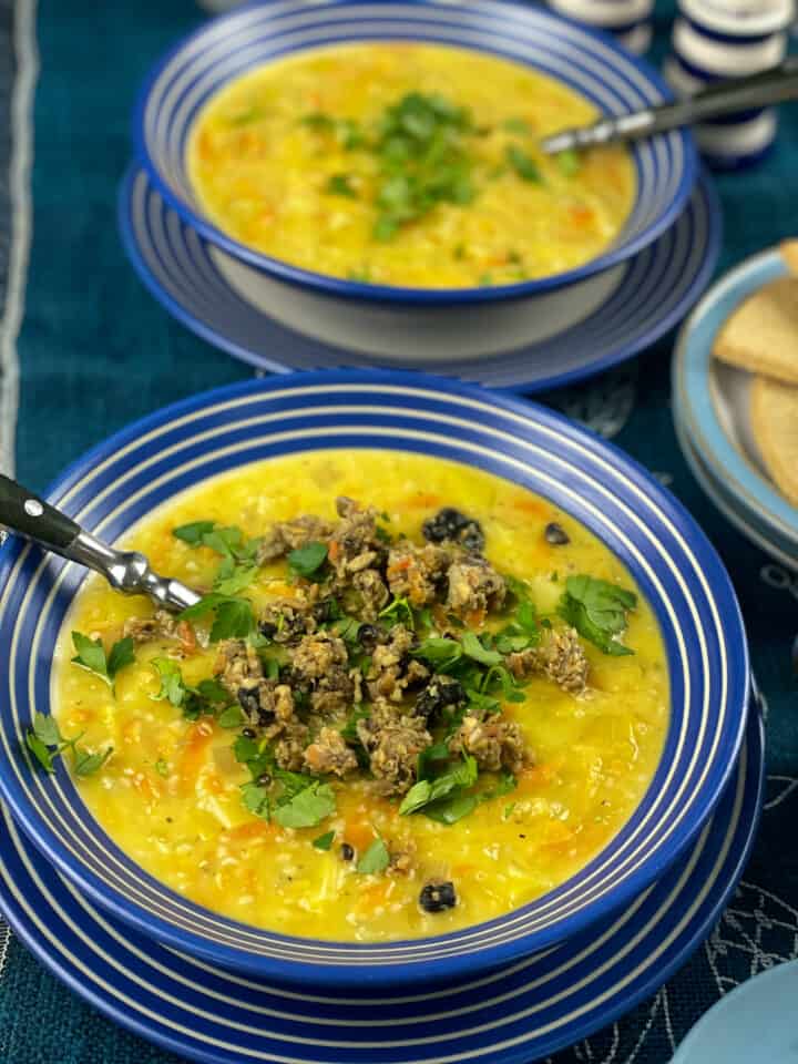 British Spring Greens Soup - Traditional Plant-Based Cooking
